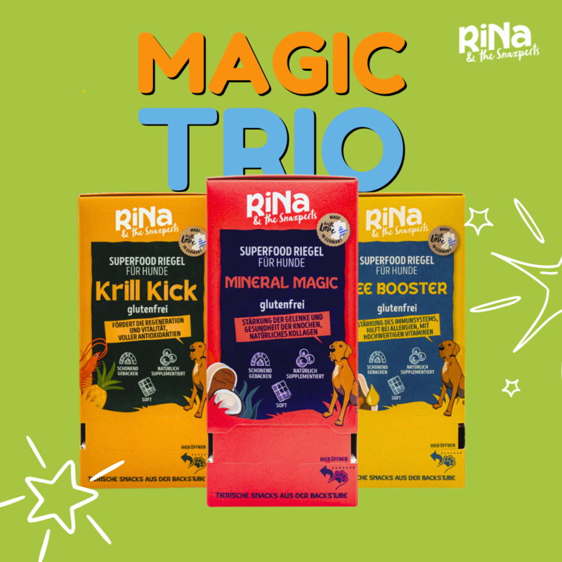RiNa`s Magic Trio - Funktionale Hundesnacks - 3in1 Probierpaket 900g